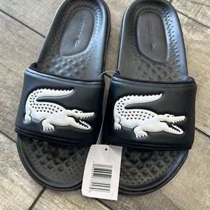 Lacoste | Shoes | Lacoste Mens Croco Dualiste Logo Strap Slides Nwt ...